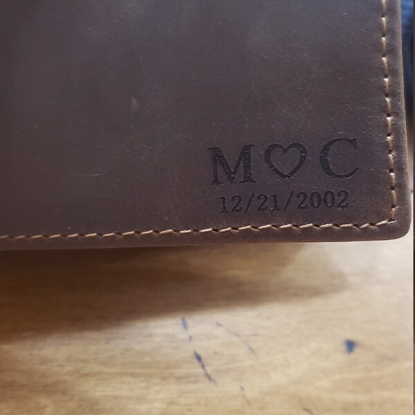 Handwriting Men's Wallet, Engraved Memorial Signature Wallet, Groomsmen ...