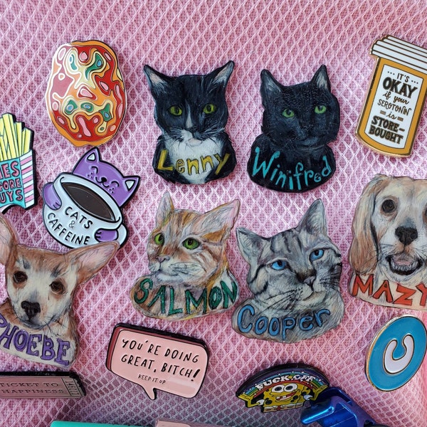 Handmade Personalized Custom Pet Earrings/keychain/pin/necklace/magnet ...