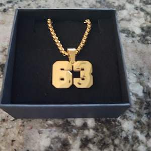 Number Pendant Gold - Etsy