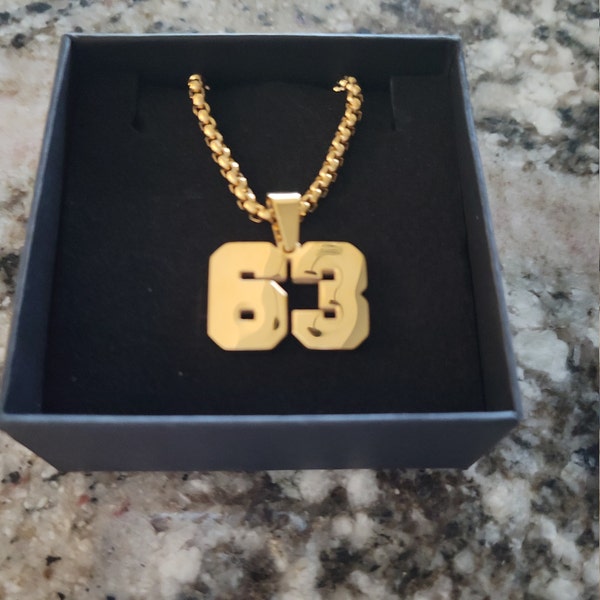 Number Pendant - Gold - Etsy
