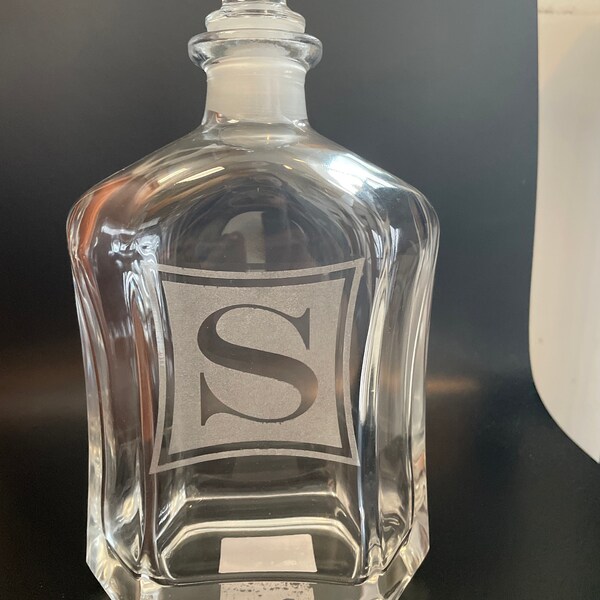 One Personalized 23.75 Oz Monogram Decanter Custom Engraved Whiskey ...