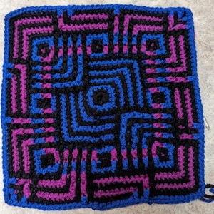 Diamond Echo Overlay Mosaic Crochet PATTERN ONLY for Cushion Cover or ...