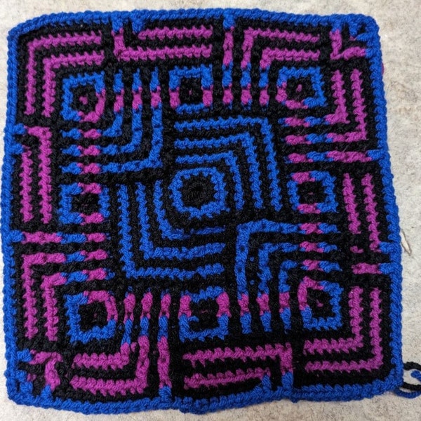 Overlay Mosaic Crochet Pattern: Squares Blanket or Cushion (PDF Pattern ...