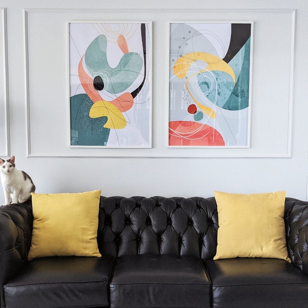 Galactic: Set of 2 Large Art Prints, Modern, Abstract, Nature Art ...