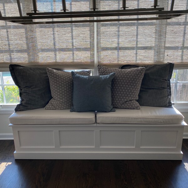 Shaker Storage Bench, Kitchen Nook, Under Window Seating. Painted White ...