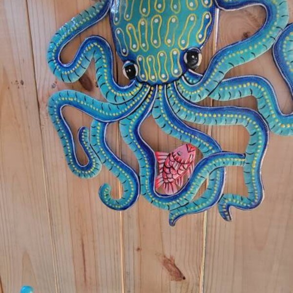 Octopus Decor Fish Turtle Wall Nautical Coastal Home Sea Art Ocean ...