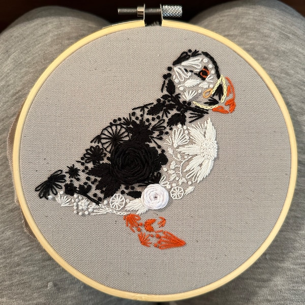 Digital PDF Pattern Atlantic Puffin Floral, PDF Guide, Instant Download ...