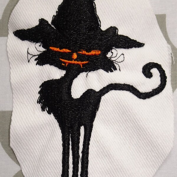 Halloween Cat Embroidery Design Black Cat Balck Designs Animal Pattern ...