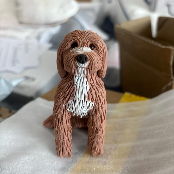 Custom Dog Wedding Cake Topper: Handmade Polymer Clay Pet Figurine ...