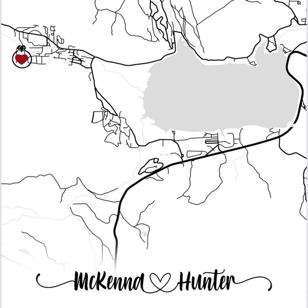 Valentine's Day Gift Map, Where It All Began, Custom Map Gift Valentine ...