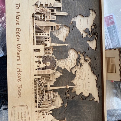 World Landmarks Wood Wall Art World Attractions Home Wall Decor Travel ...