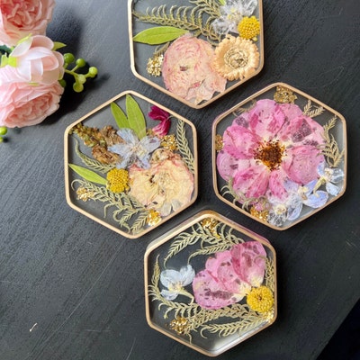 3D Resin Rectangle and Square Blocks Wedding Floral Preservation Bridal ...