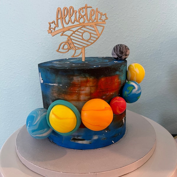 1st Birthday Cake Topper Space Birthday Party One Cake Topper First ...