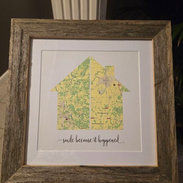 Split House Map Moving Away Gift- the Journey Continues Retirement Gift ...