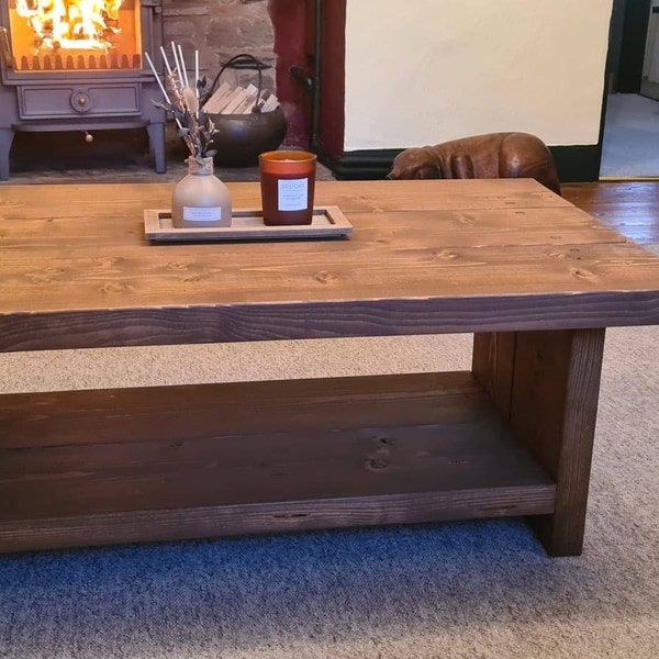 Reclaimed Solid Wood Rustic Pine Lymington Coffee Table, Handmade ...