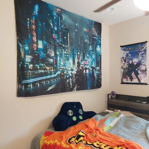 Vibrant Graffiti Art Tapestry - Urban Black Woman Wall Hanging ...