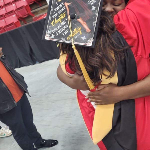 Custom Photo All That I Am & Hope to Be Graduation Cap Topper, Thankful ...