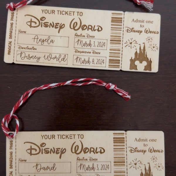 Personalized Disney Ticket Laser Cut Christmas Ornament | Custom ...