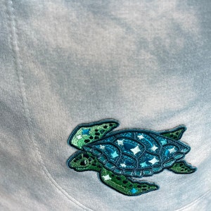 Sea Turtle Patch Beach Ocean Iron on Embroidered Patches Coconut Girl ...