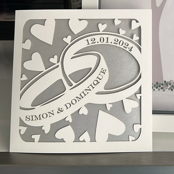 Personalised Entwined Wedding Rings Card - Etsy UK