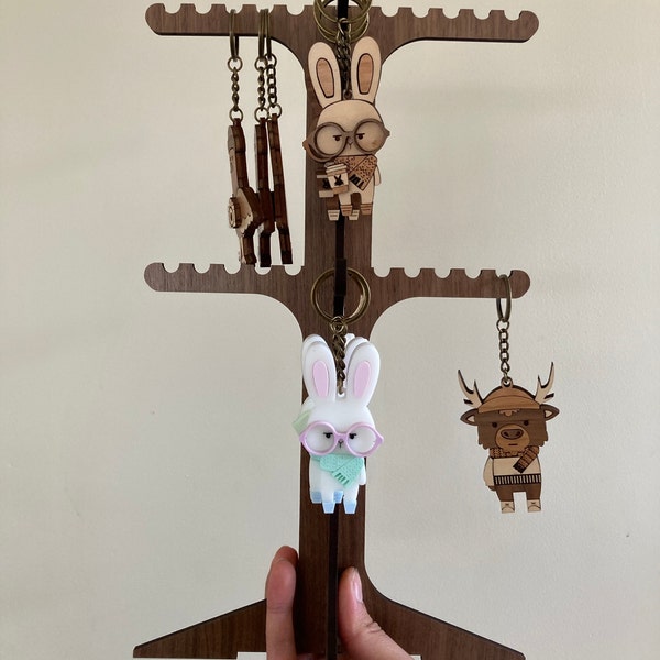 Keychain Display Stand Digital File - 3 Designs - Ai SVG PDF - Laser ...