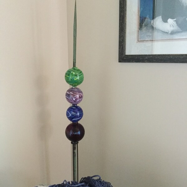 Hand Blown New Lightning Rod Glass Ball, Weathervane Ball, Cobalt Blue ...