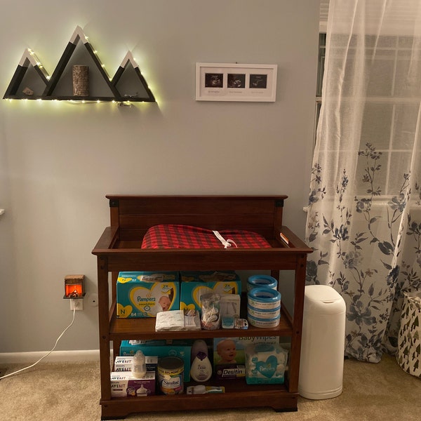 Tri-peak Wood Mountain Shelf - Adventure Decor - Mountain Decor - Wood ...