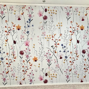 Black Floral Peel and Stick Wallpaper, Floral Removable Wallpaper ...