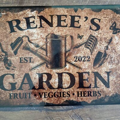 Personalized Rusty Look Garden Sign - Etsy