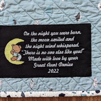 Custom Embroidered Graduation Quilt Label With Stars and - Etsy