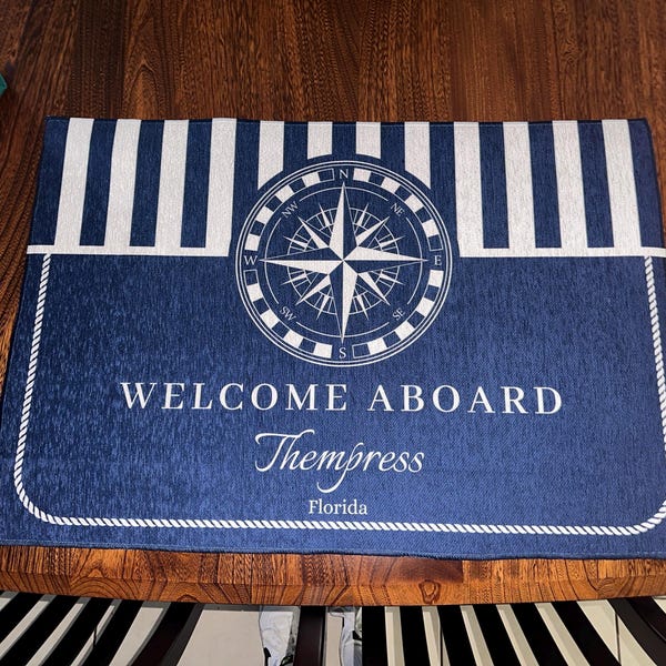 Personalized and Custom Luxury Design Boat Rug, Boat Mat, Nautical ...