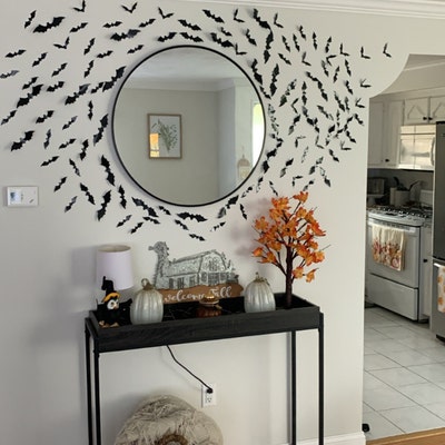 Halloween 3D Bats Wall Decor, 4 Sizes Waterproof Black Spooky Decor ...
