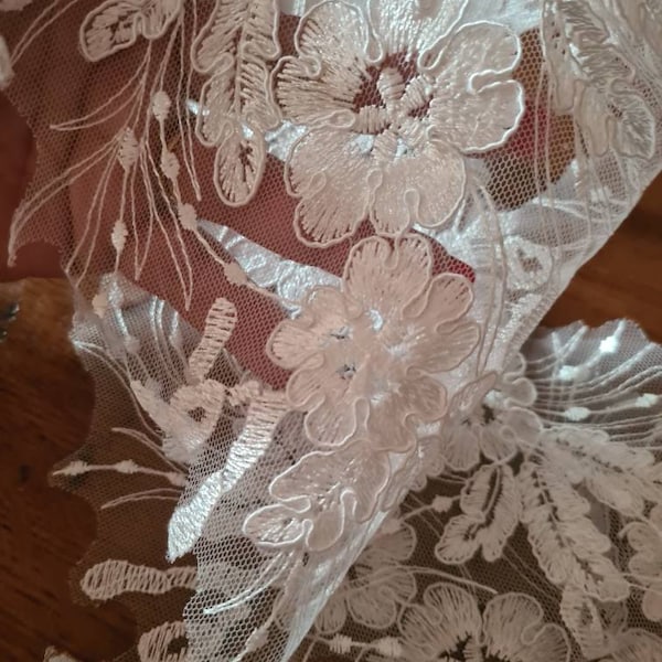 10 Color Shimmer Sequin Bridal Lace Applique Lace Motif Corded ...