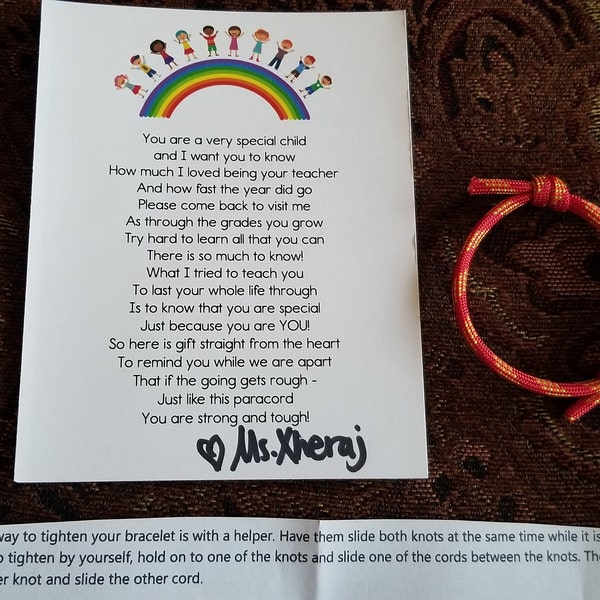 Gifts for Students - Last Day of School Bracelet and Card Sets - End of ...