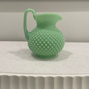 Fenton Hobnail Milk Glass or Mosser Jadeite Pitcher MINT CONDITION - Etsy