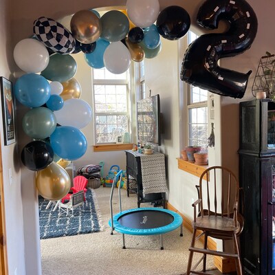 Two Fast Black Number 2 Balloon Second Birthday Balloons 34 Mylar ...