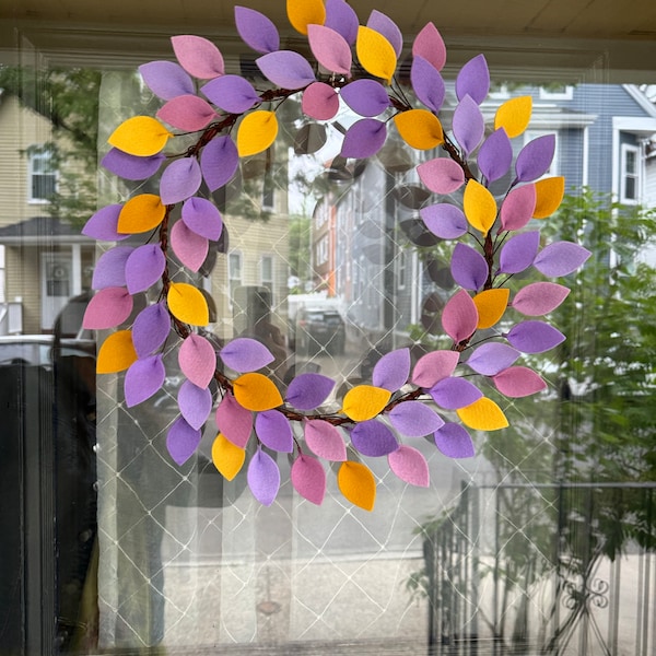 Everyday Front Door Wreath / Autumn Felt Leaf Wreath / as Seen in HGTV ...