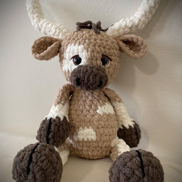 Longhorn Crochet Pattern- Longhorn Cow Pattern, Amigurumi Longhorn Cow ...