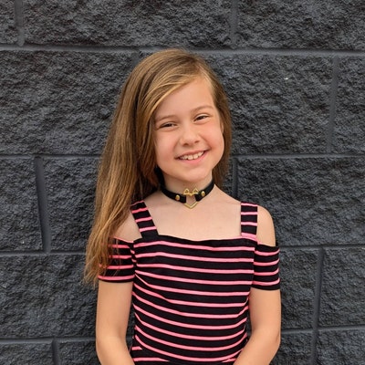 Choker Genuine Leather Choker Collar Simple Black & Red Leather Choker ...