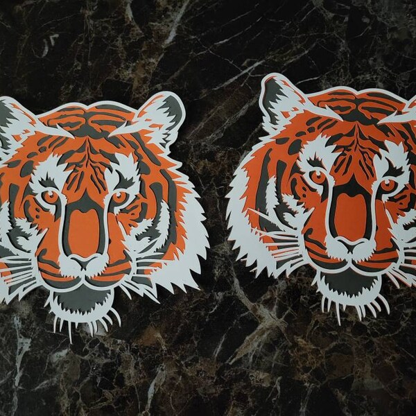 Multilayer Tiger Head Laser Cut File 3D Tiger Mandala Layered Dxf ...