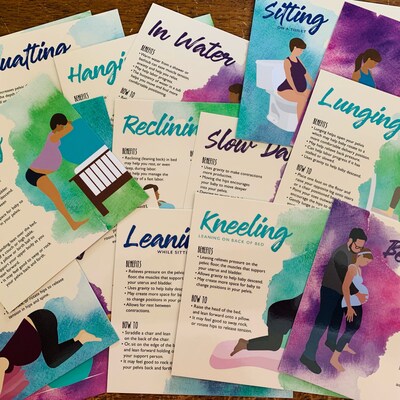 Childbirth Props, Labor and Delivery Positions 4 Page Printable PDF ...