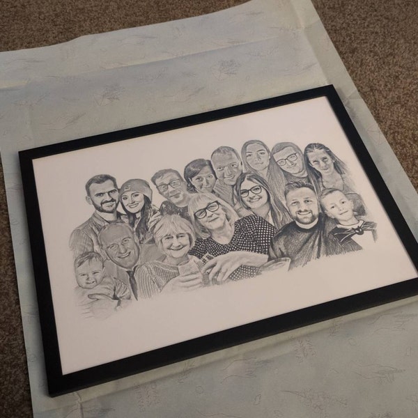 Family Portrait, Pencil Sketch, Family Sketch, Pencil Drawing, Photo ...