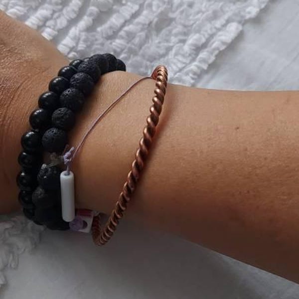 Pure Copper Bangle, Tensor Ring Bracelet , Pure Copper Stacking Bangle ...