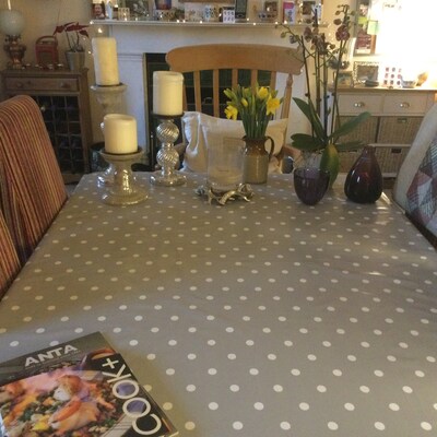 Navy Blue Polka Dot Spot PVC Vinyl Wipe Clean Tablecloth ALL - Etsy