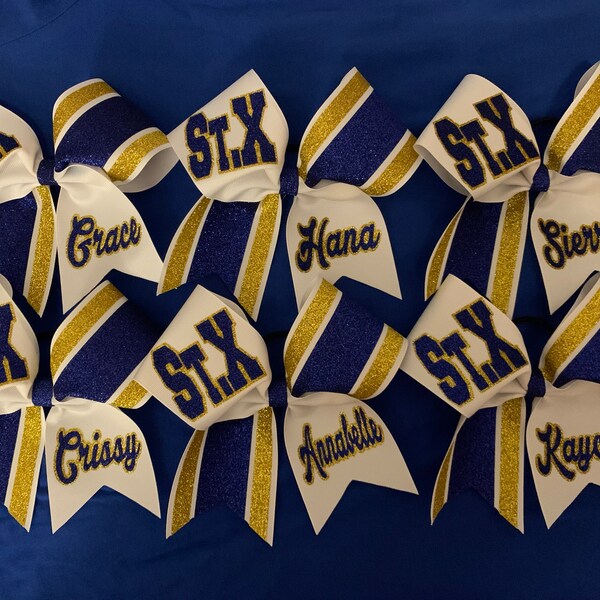 Custom Stripes and Tails Cheer Cheerleading Bow - Etsy