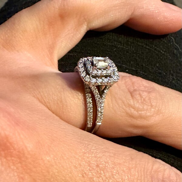 Micro Pave Eternity Diamond Wedding Ring, 1.3 MM Half Eternity Band ...