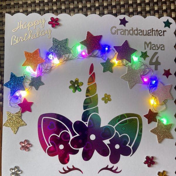 Pretty Led Light up 3d Card With Bright Multicoloured Lights, Light up ...
