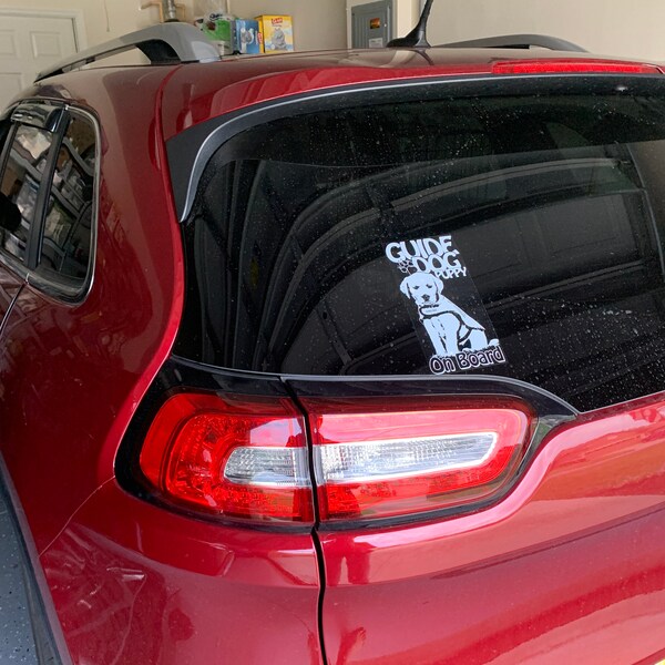 Guide Dog Puppy on Board - Car Window Sticker - Labrador Retriever ...