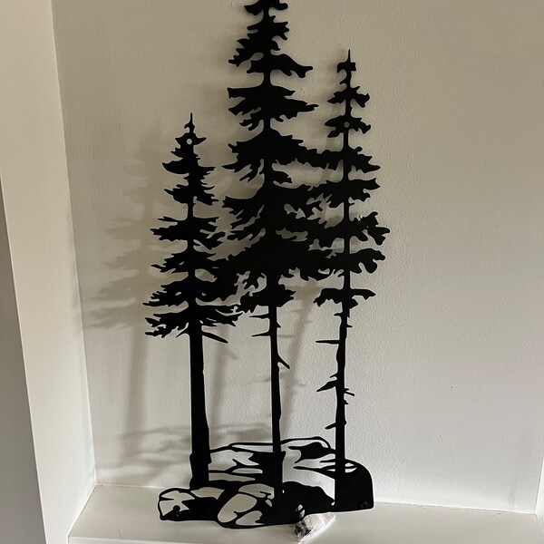 Pine Tree Metal Wall Art, Large Tree Wall Decor, Outdoor Decor ...