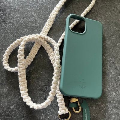 Mobile Phone Case HEAVEN BLUE With Mobile Phone Strap Macrame SKY boho ...